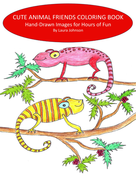 Cute Animal Friends Coloring Book: Hand Drawn Images for Hours of Fun ...